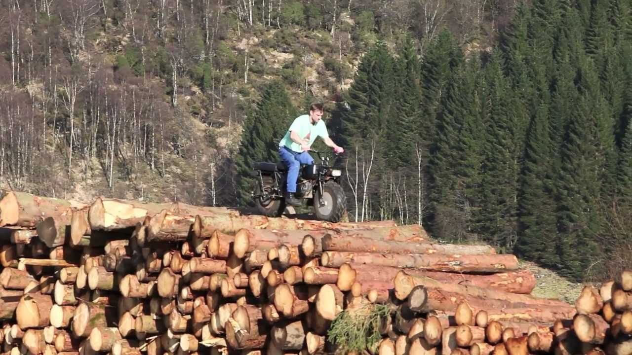 Timber ride on 2WD ROKON in Etne, Norway - YouTube