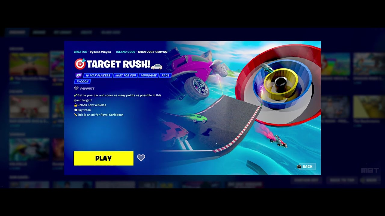 [TUTORIAL] FORTNITE:🎯TARGET RUSH!🚗- ISLAND CODE - HOW TO ENTER? - YouTube