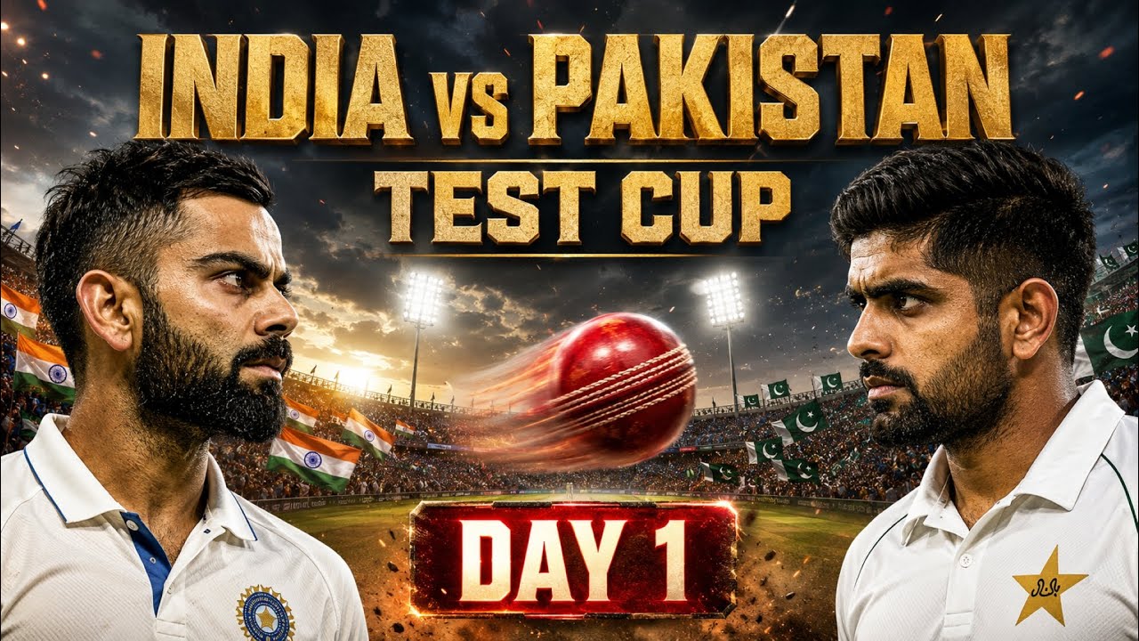 IND vs PAK Test Cup Day 1 | Virat Kohli vs Babar Azam | Epic Rivalry ...