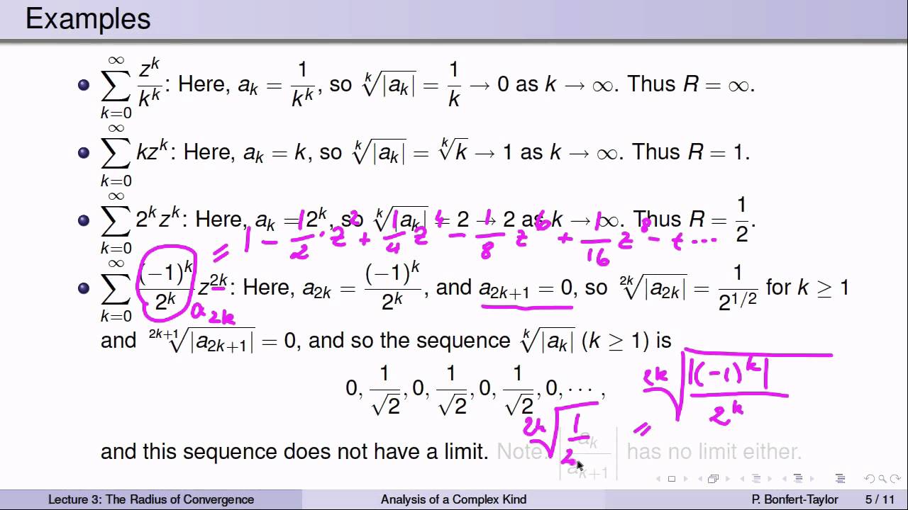 Week6Lecture3: The radius of convergence of a power series - YouTube
