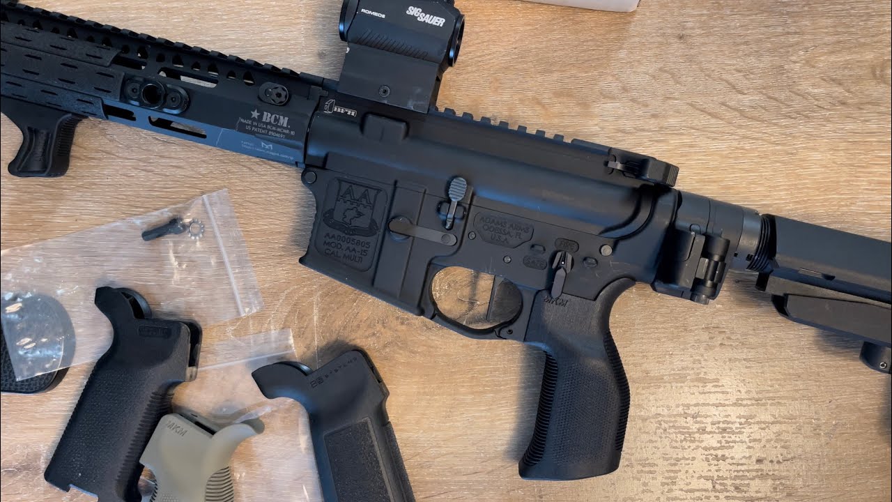 Unusual pistol grip for AR platform. MKM beaver tail grip - YouTube