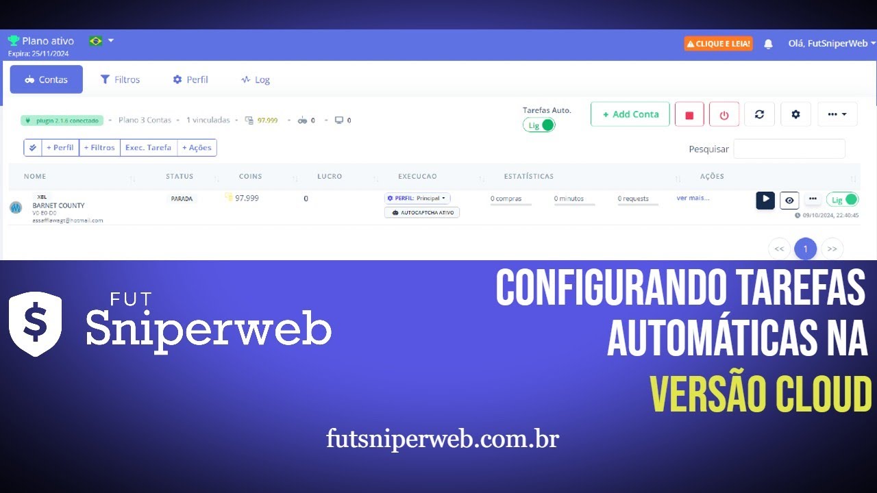 FutSniperWeb - Configurando tarefas automáticas na Versão Cloud - YouTube