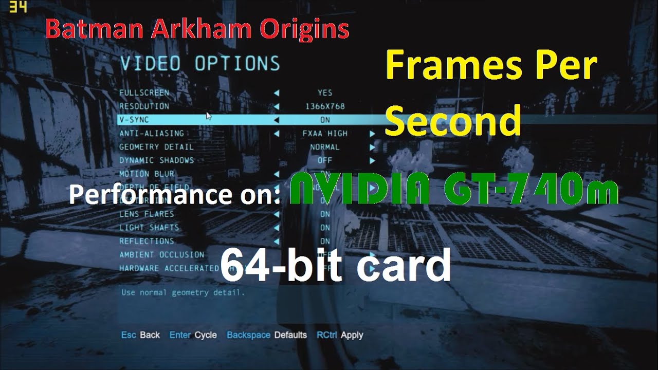 Batman Arkham Origins: fps on NVIDIA GeForce GT 740m(64-bit) - YouTube
