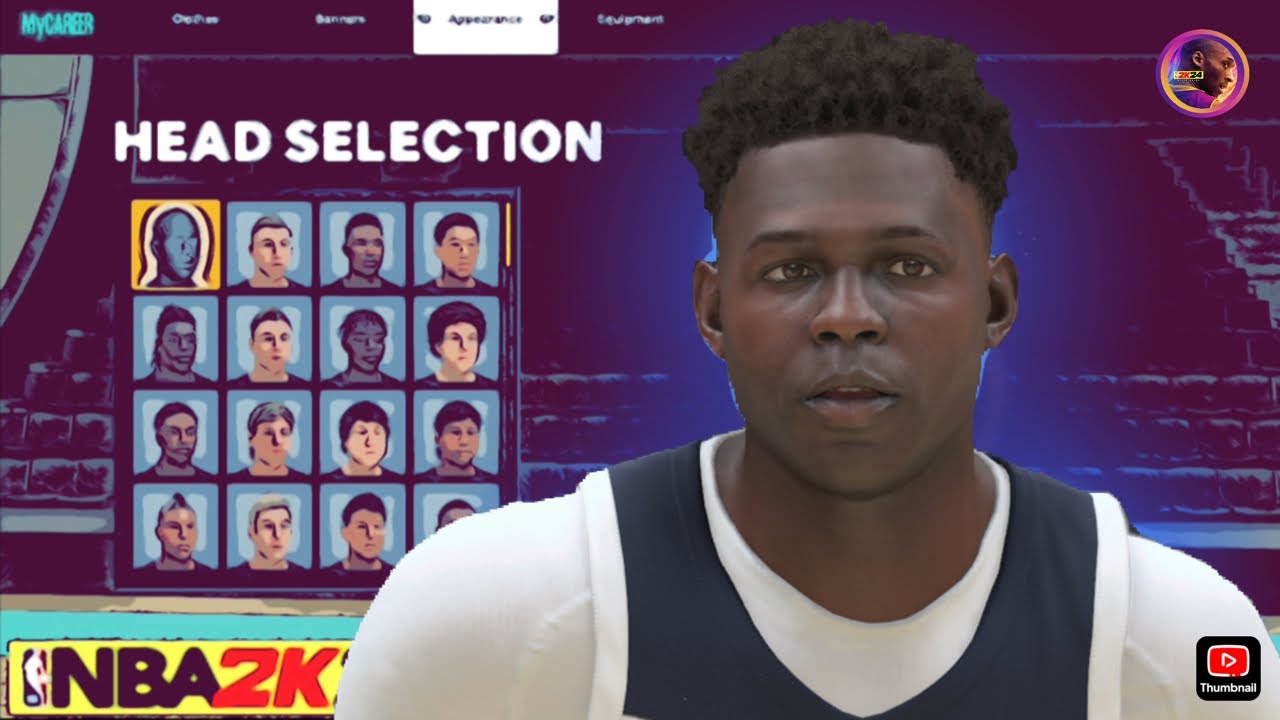ANTHONY EDWARDS NBA 2K24 NEXT GEN FACE CREATION - YouTube