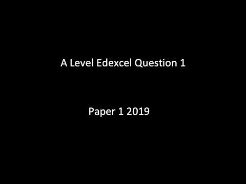Question 1 Edexcel Alevel Maths Paper 1 2019 - YouTube