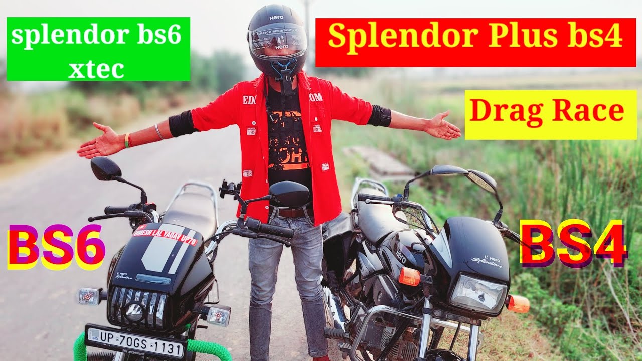 Hero Splendor Plus Xtec || Bs6 VS Bs4 || Drag Race || @riderup70blogger ...