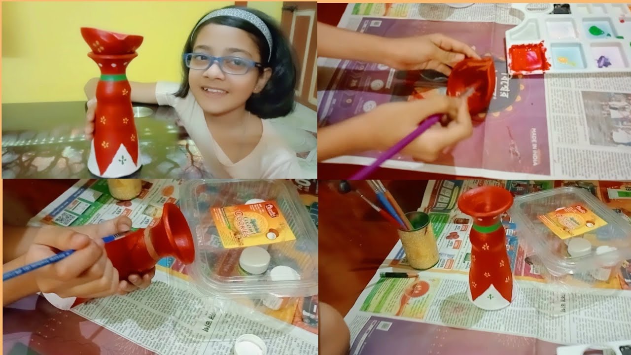 প্রথম হাতের কাজ 🪔 কি করলো মোম🙀/My 8 years old daughter hand made work ...