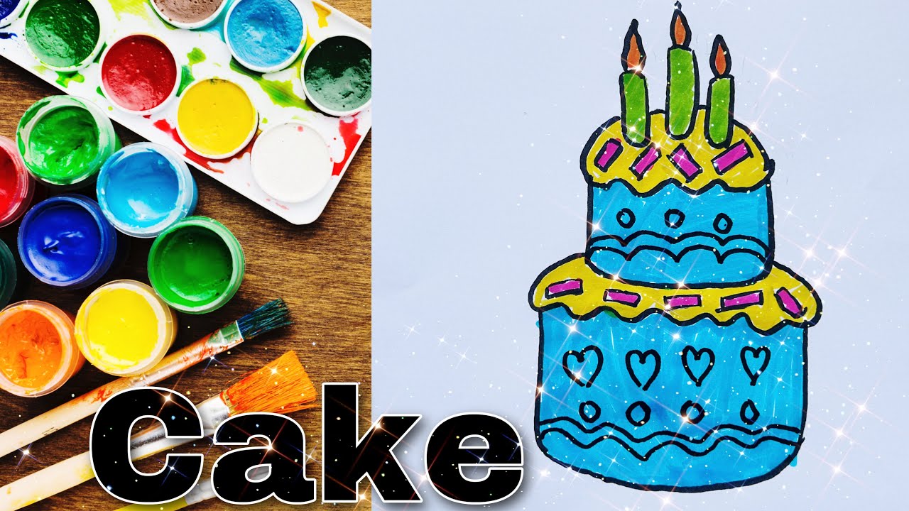 Cake || How To Draw Cake || Easy Step by Step Cake Drawing For Kids and ...