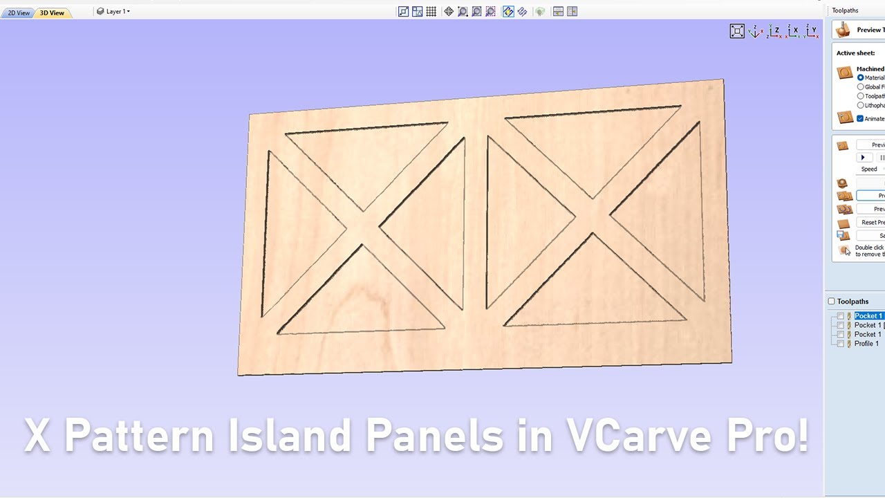 X Pattern Cabinet Panels in VCarve Pro - YouTube