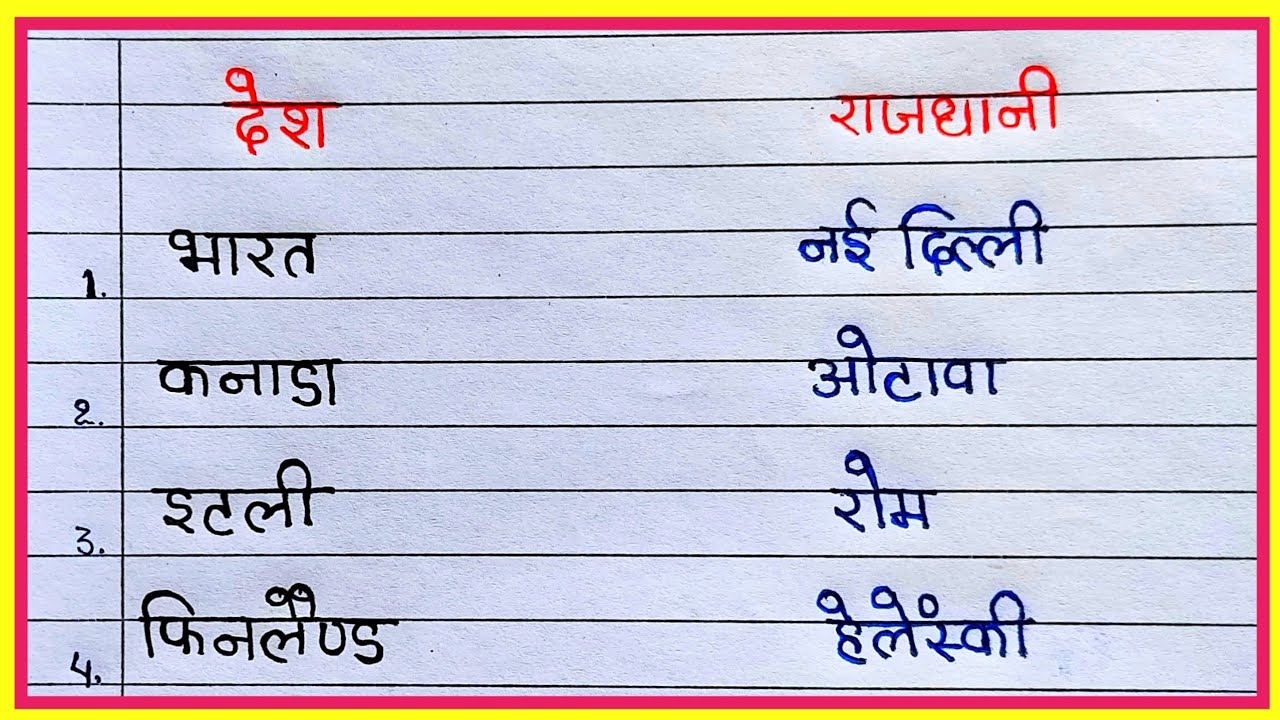 Top 50 देशों की राजधानी | desho ki rajdhani | raj rajdhani | rajya aur ...