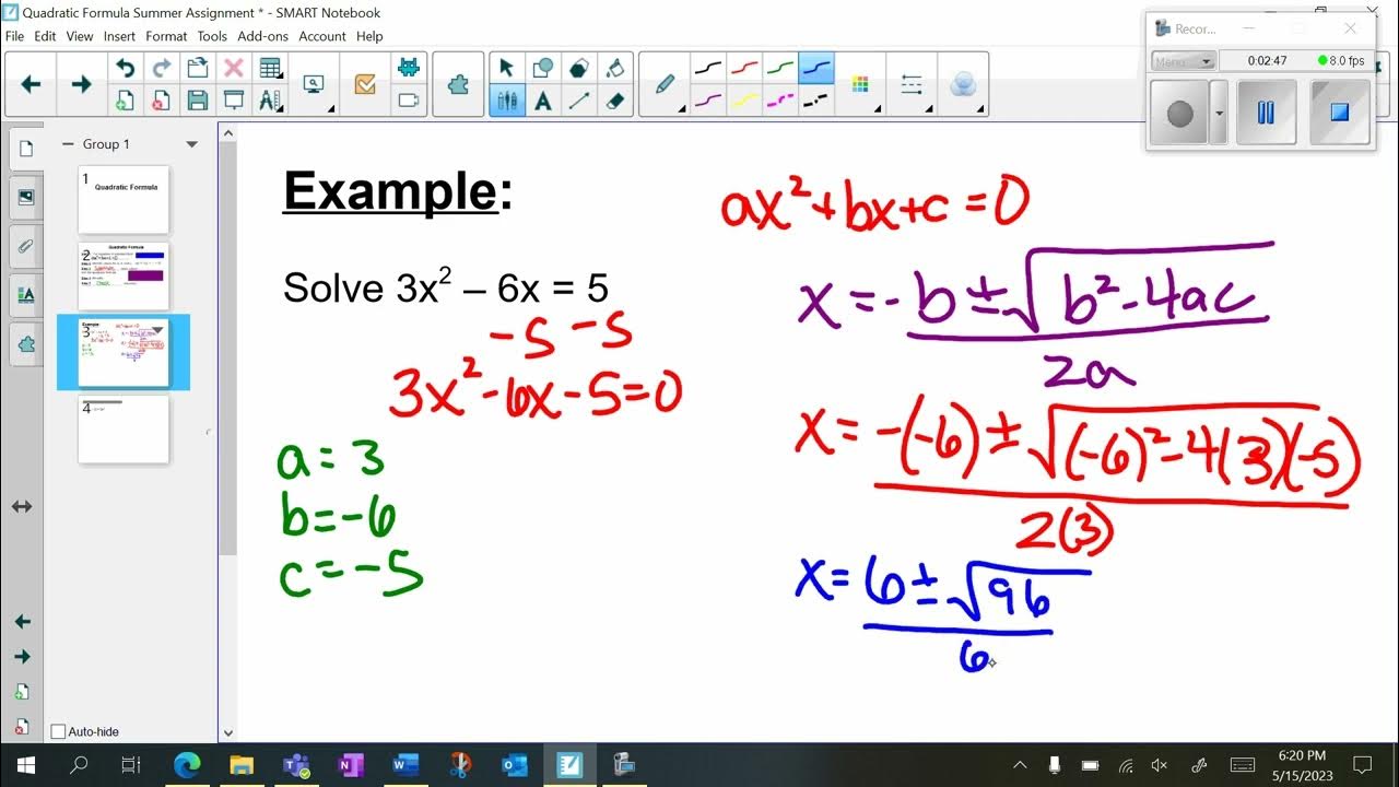 Precalc: Quadratic Formula - YouTube