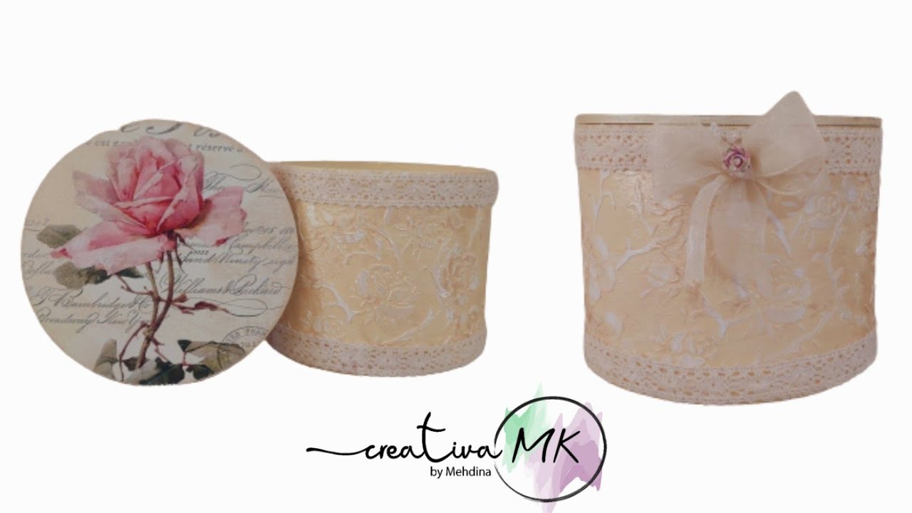 How to make decoupage with pelir paper? #dekupaz #decoupage #roundbox ...