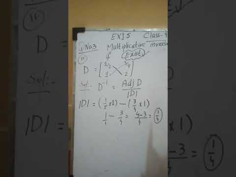 multiplicative inverse of MATRIX class 9 MATHEMATICS - YouTube