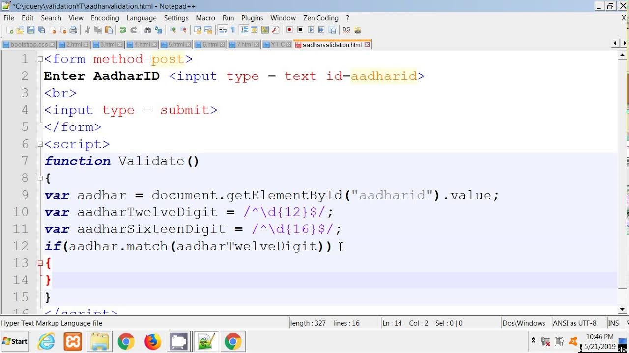 AadharID Validation using Javascript | Hindi | By Pankaj Panjwani - YouTube