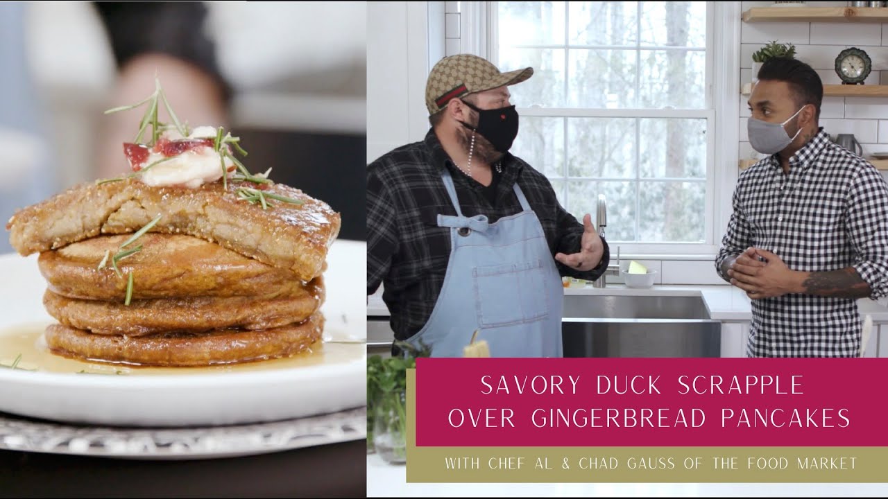 Chef Al and Chef Chad Gauss Make Savory Duck Scrapple and Gingerbread Pancakes - YouTube
