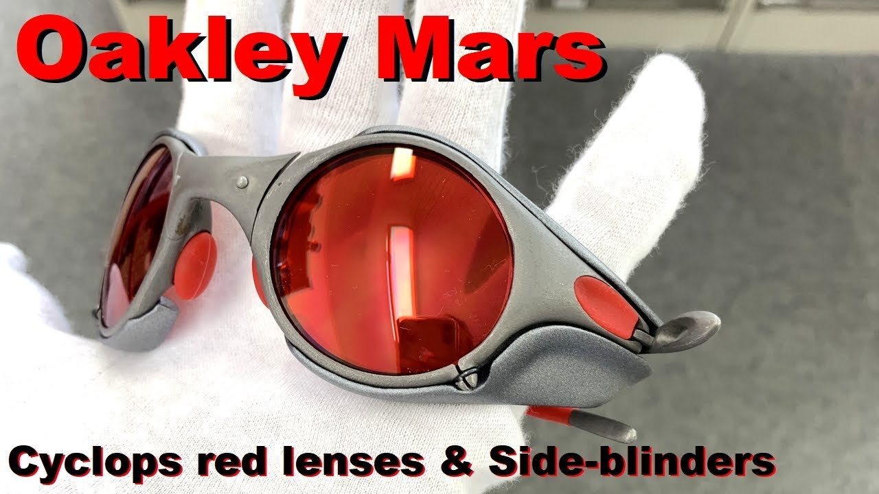 Oakley Mars Cyclops red lenses and Side-blinders. Get the Cyclops look ...