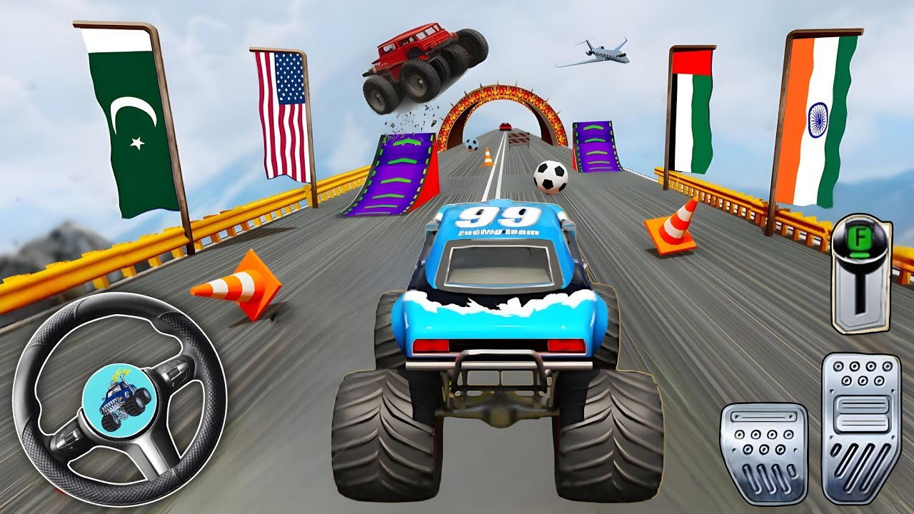 Monster Truck Mega Ramp Xtreme Racing - Impossible GT Car Stunts ...