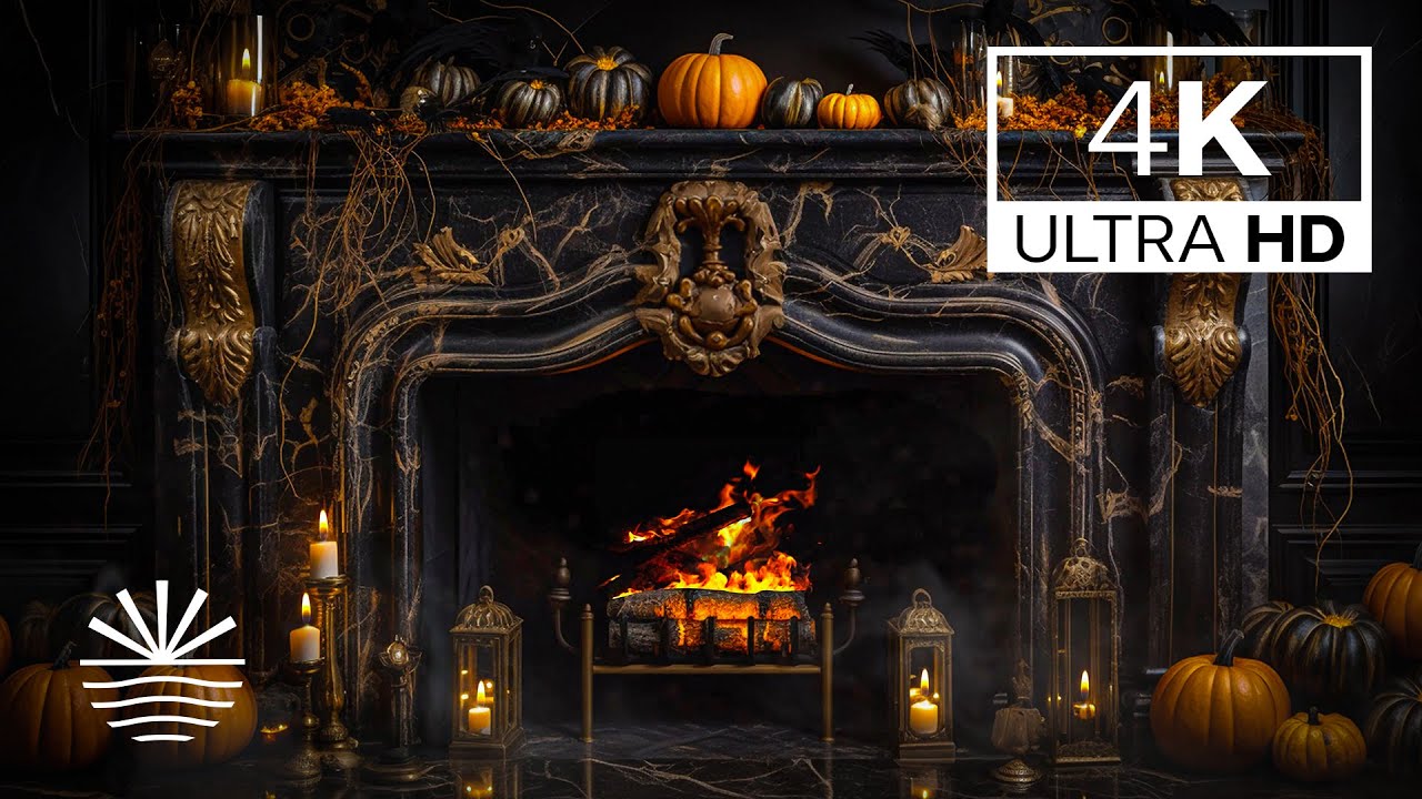 Cozy Autumn Fireplace With Crackling Fireplace Sounds | Fall Fireplace ...