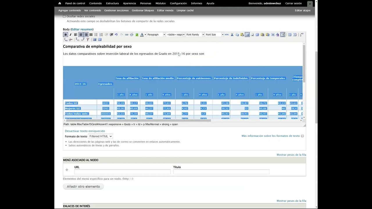 Cómo hacer una tabla responsive en DRUPAL - YouTube