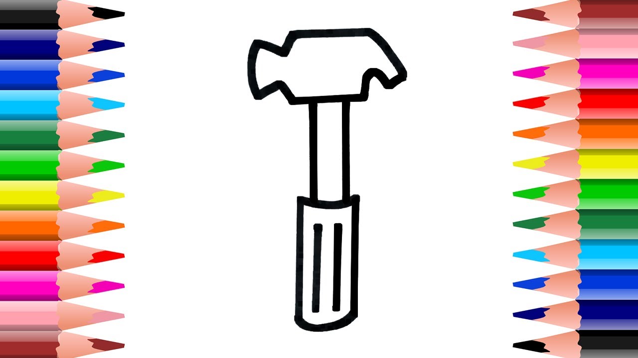 How to draw a Hammer easy | how to draw a hammer for kids #shorts - YouTube