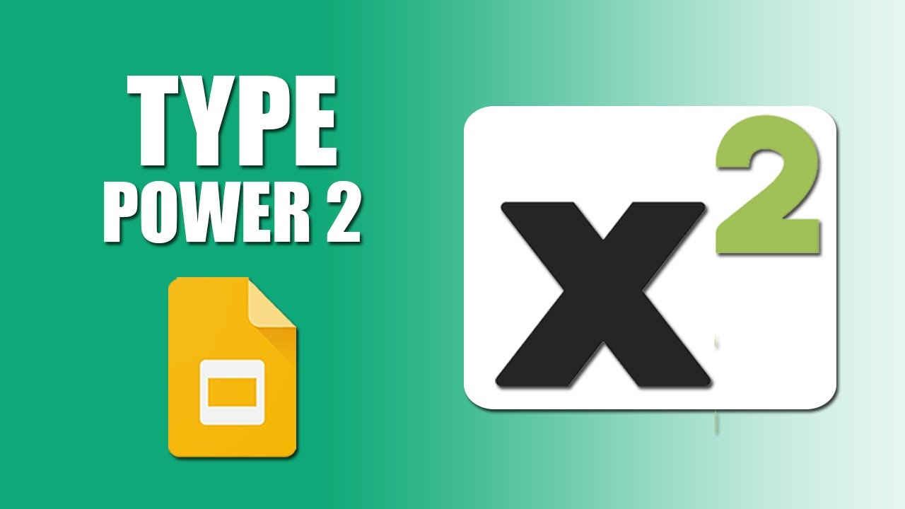 How to type the power of 2 on a google slides - YouTube