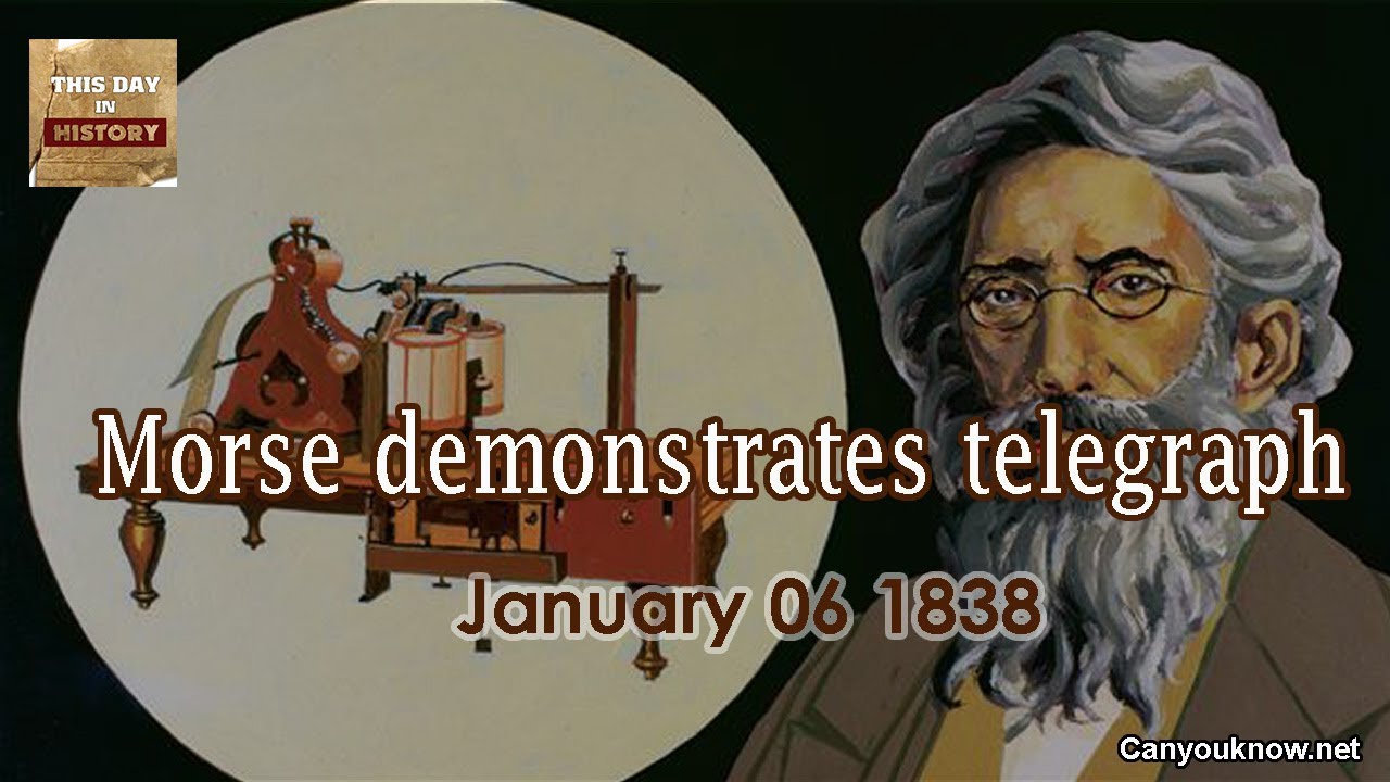 Morse demonstrates telegraph January 06 1838 This Day in History - YouTube