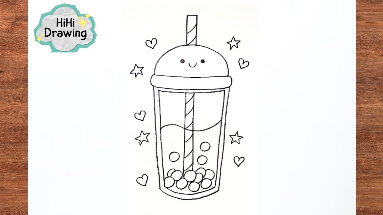 How to Draw a Cute Boba Tea | Easy Drawing Step by Step - YouTube