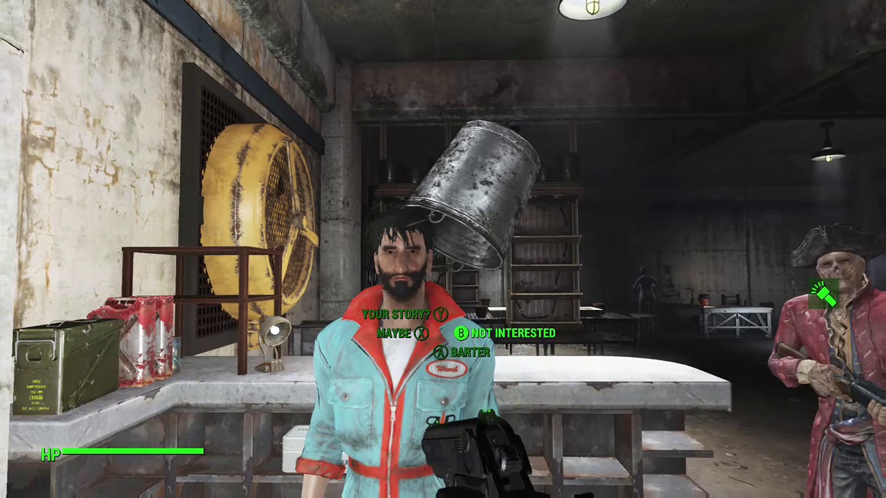 I put a bucket on some dudes head in Fallout 4 - YouTube