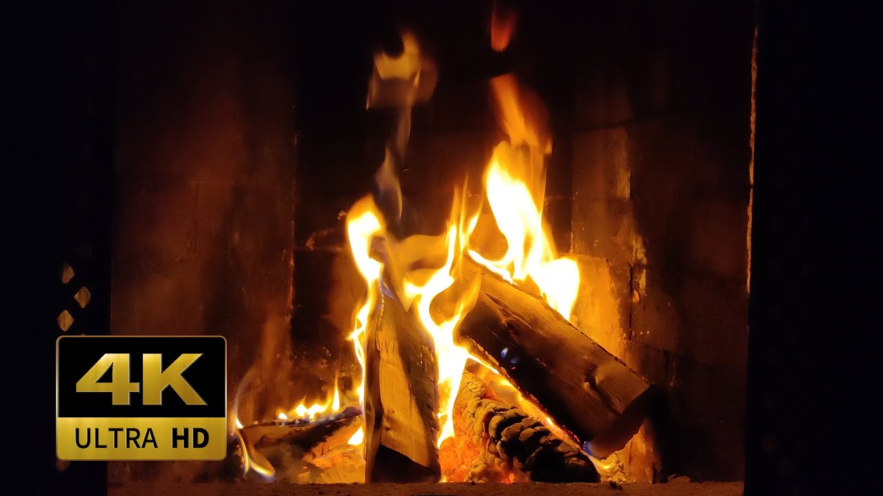 4K UHD Fireplace - 3 Hour - Relaxing Fire Sounds - YouTube