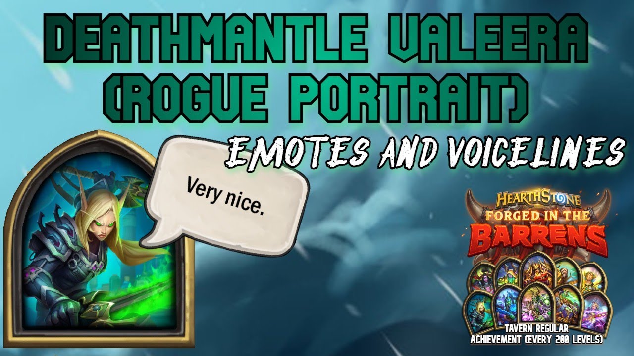 Deathmantle Rogue Emotes + Voicelines - Hearthstone Rogue Hero Portrait ...