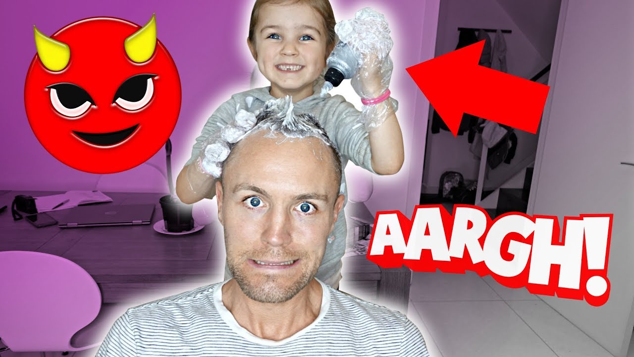 6 YEAR OLD DYES DAD'S HAIR SILVER! **PERMANENT** | Family Fizz - YouTube