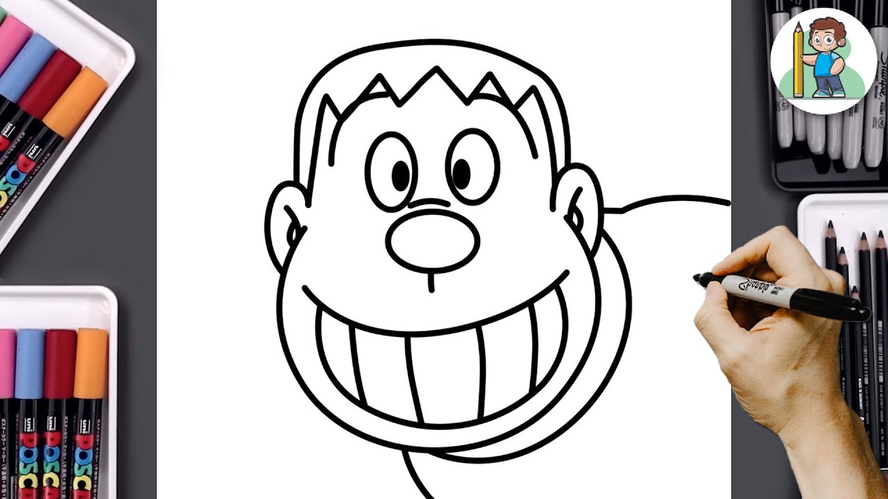 Draw Gian from Doraemon Like a Pro - Simple Step by Step Tutorial ...