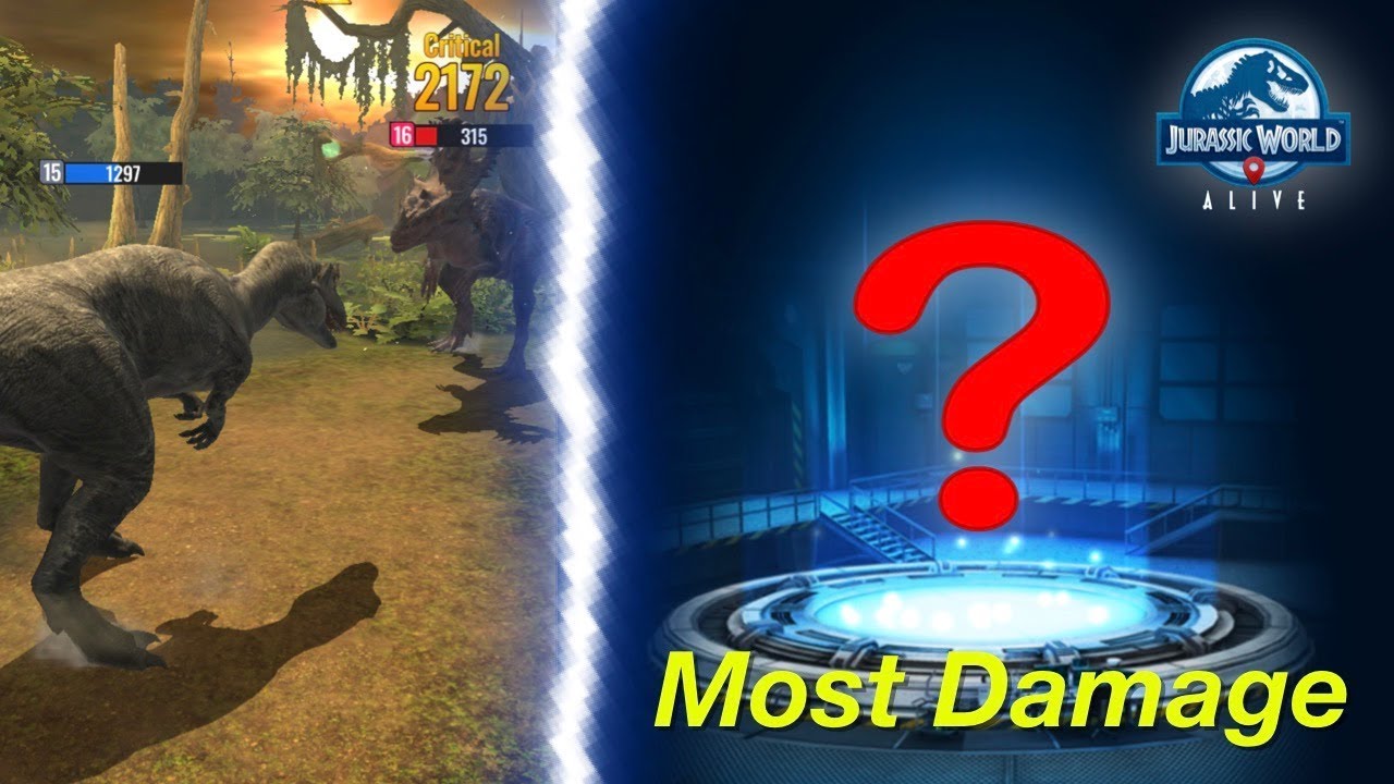 TOP FIVE DAMAGE DINOSAURS IN JURASSIC WORLD ALIVE - YouTube