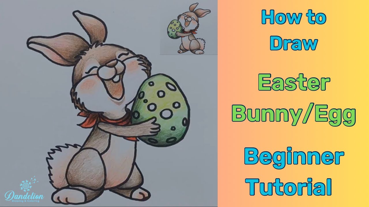 How to Draw Cute Easter Bunny and Egg - YouTube