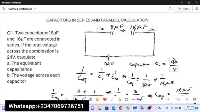 Phys 2426 Series And Parallel Capacitors Youtube