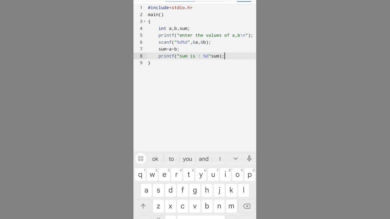 Addition Of Two Numbers In C Programming Cprogramming Clanguage Coding Programming Youtube