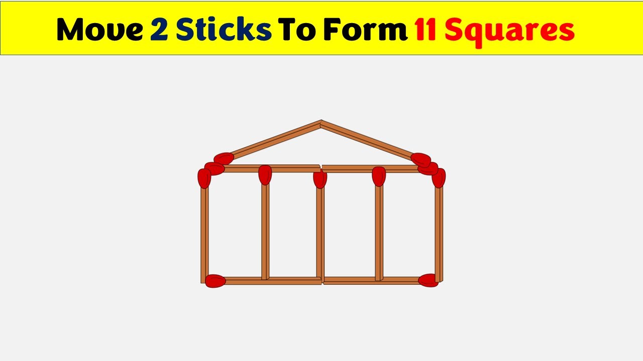 Move 2 Sticks To Form 11 Squares || Matchstick Puzzles - YouTube