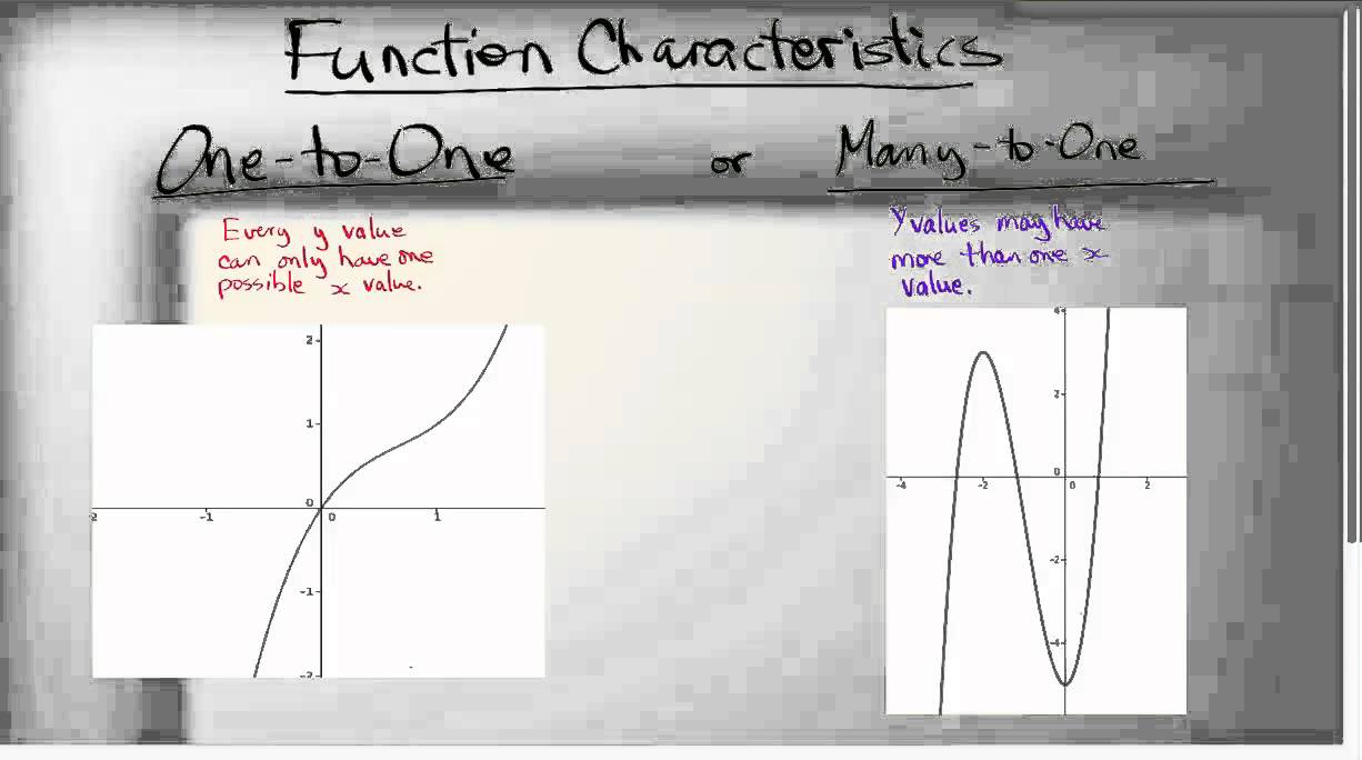 Function Characteristics One to One Vs Many to One YouTube