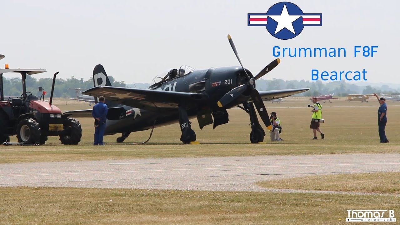 Grumman F8F Bearcat in flight - Flying Legends 2013 [HD] - YouTube