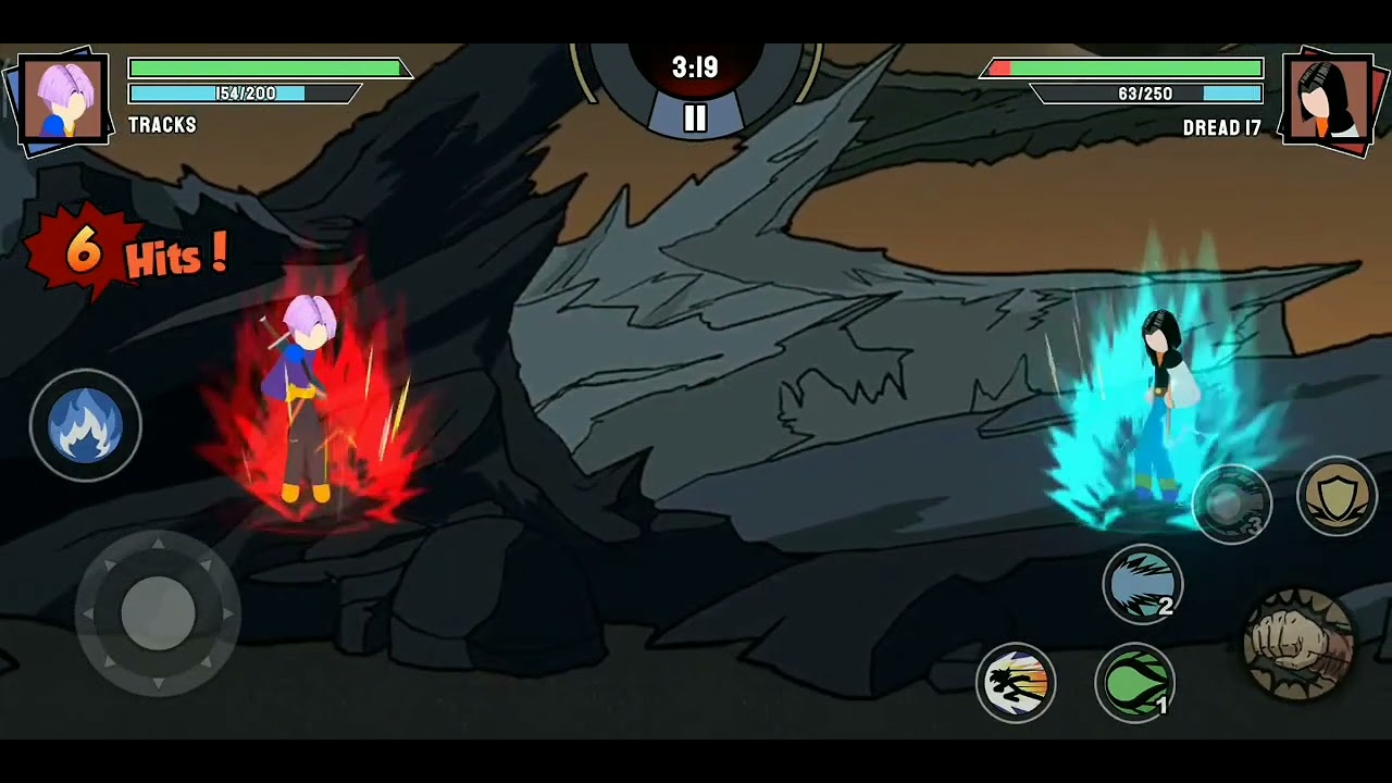 stickman warriors trunks versus android 7 💪 - YouTube