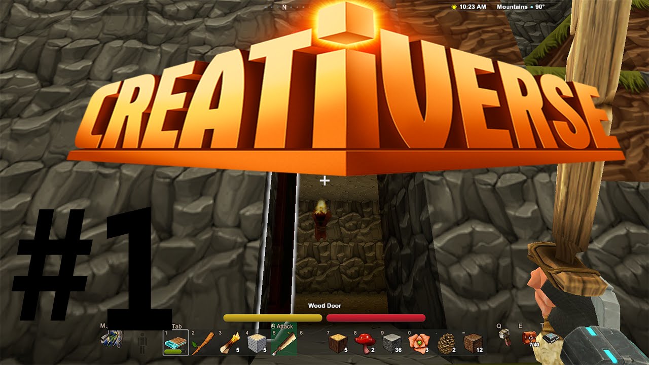 Creativerse Building Moutain Base #1 - YouTube