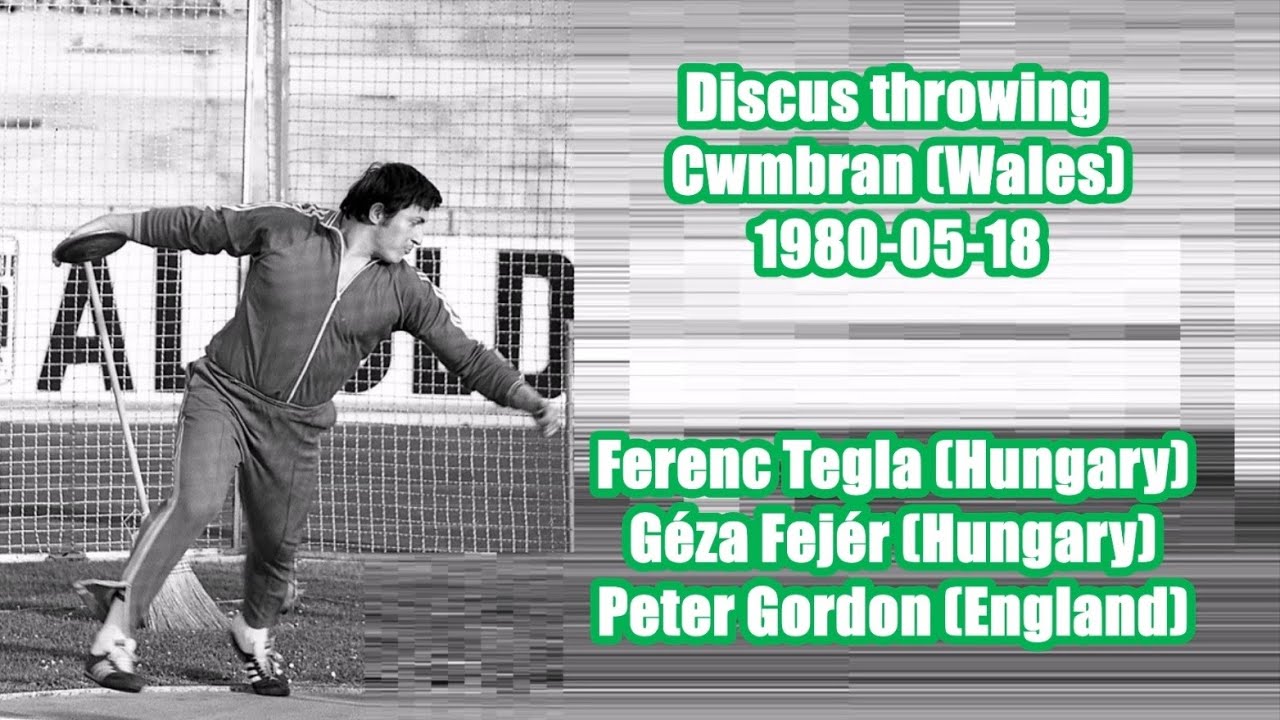 Discus throwing Cwmbran (Wales) 1980-05-18 Ferenc Tegla, Géza Fejér ...