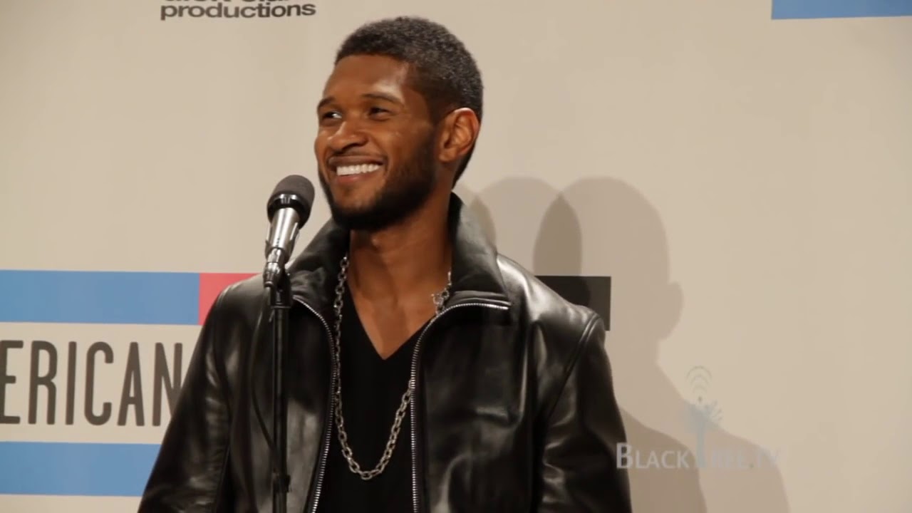 Usher cries after Justin Bieber wins AMA - YouTube