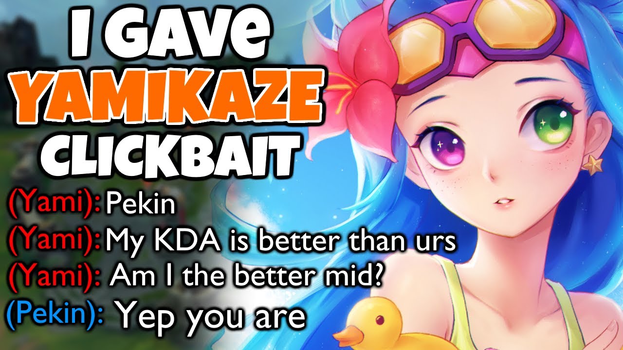 I gave Yamikaze thumbnail text for clickbait, all he had to do was win ...