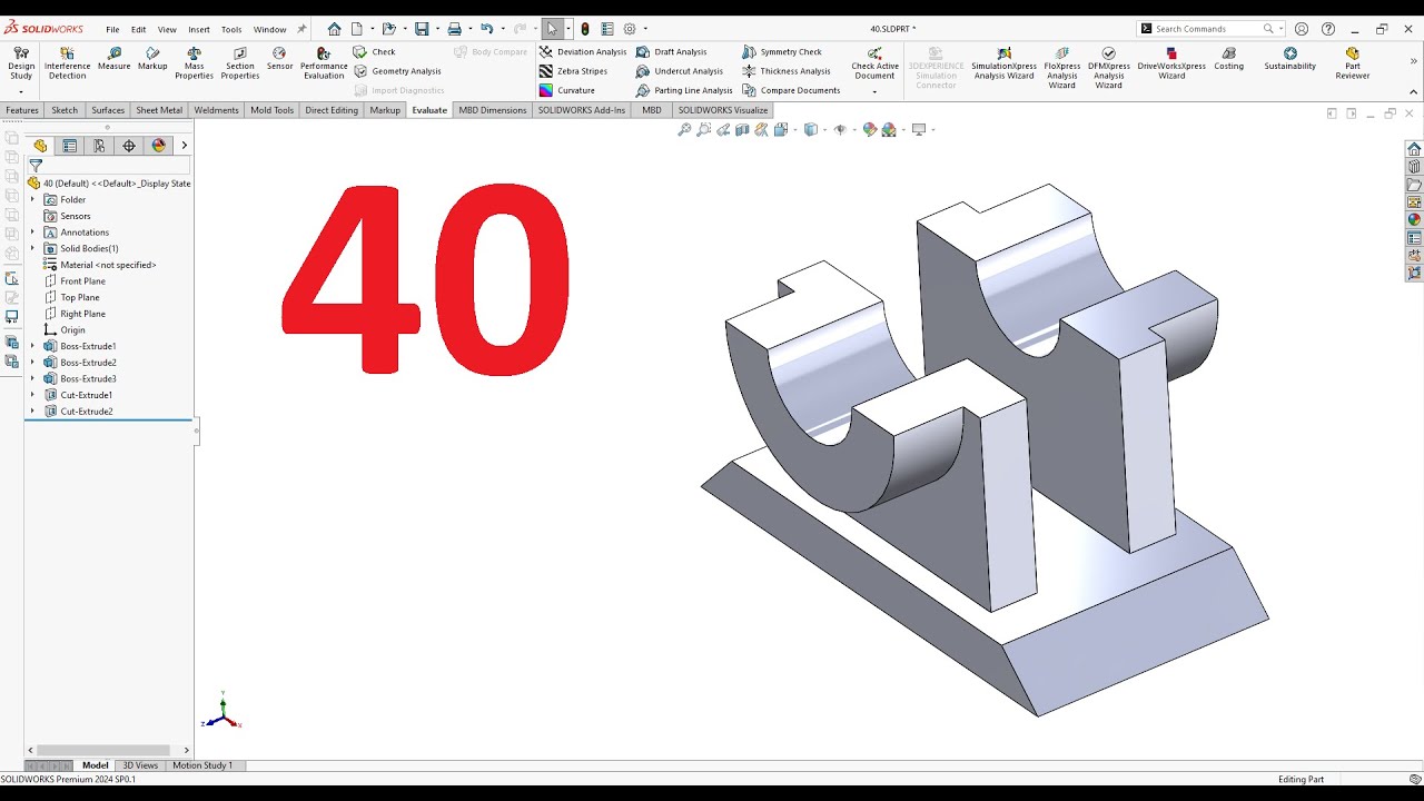تمارين علي سوليدووركس 2024 || تمرين رقم 40- Solidworks Exercise 40 - YouTube