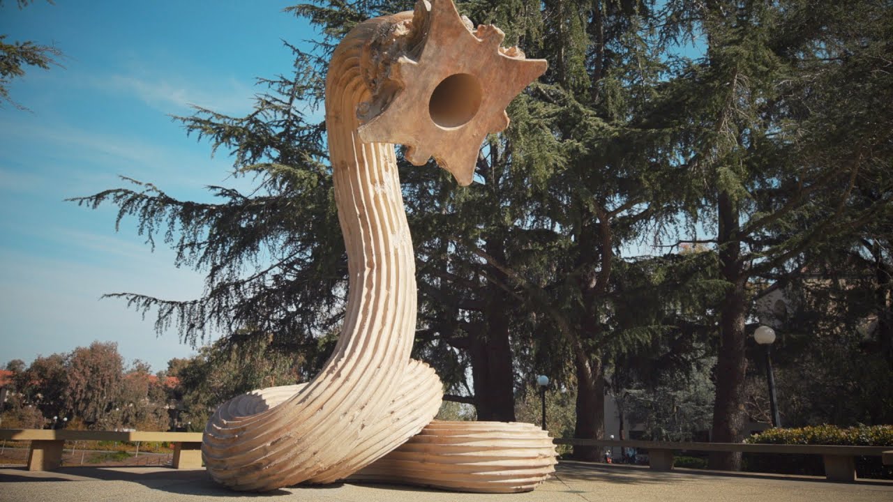 Hello—A new sculpture on Stanford's campus - YouTube
