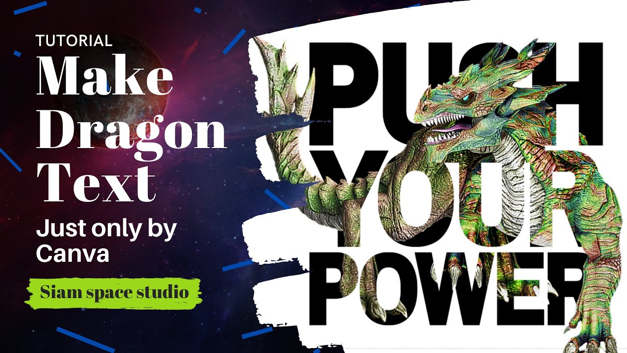Make dragon picture by canva step by step - YouTube