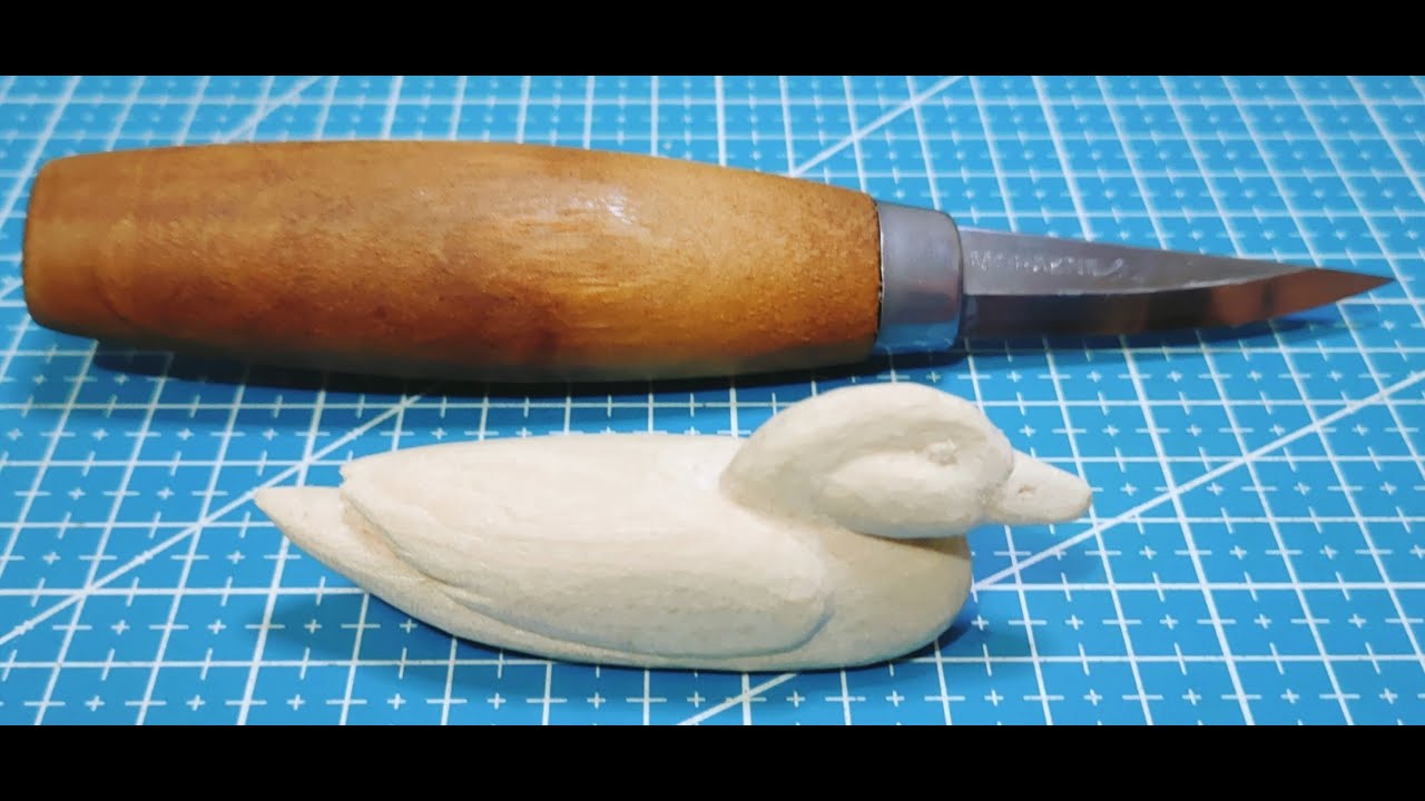 Wood Carving a Simple Duck using Mora 120 - YouTube