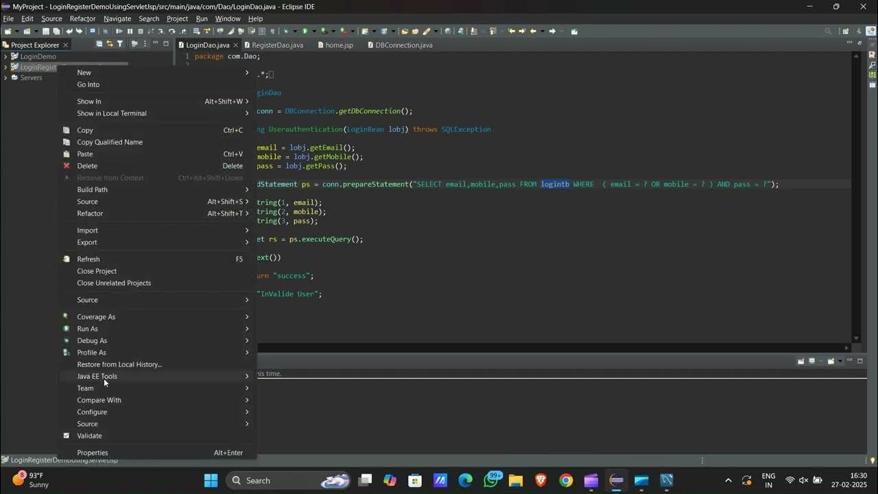 Login and Registration using JSP + Servlet + JDBC + MySQL + Eclipse | LasyCoder - YouTube