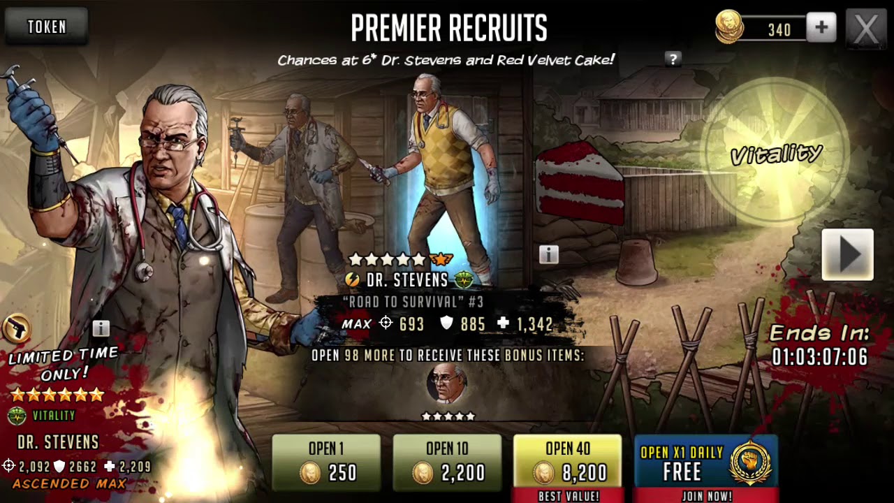 2 pulls for Doctor Stevens Walking Dead Road to Survival - YouTube